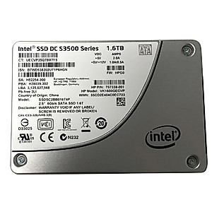 Intel DC S3500 Series 1.6TB 2.5-inch 7mm SATA III MLC (6.0Gb/s) Internal Solid State Drive (SSD) SSDSC2BB016T4P / (HP # 757338-001 / VK1600GECVP) - New OEM w/ 5 Years Warranty