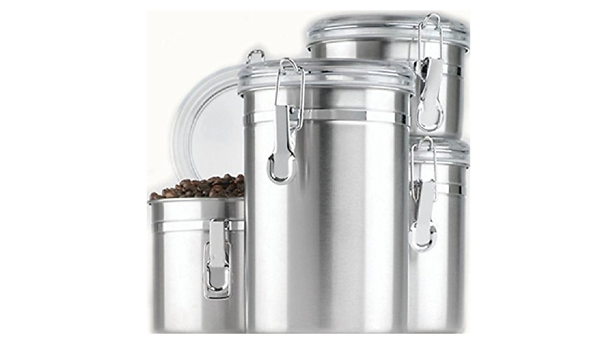 Stylish Anchor Hocking Stainless Steel Canister Set