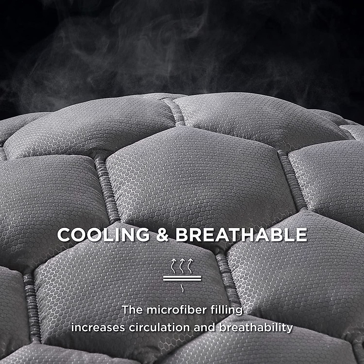 Bedsure Queen Size Mattress Pad - Soft Mattress Cover Padded, Quilted Fitted Mattress Protector with 8-21" Deep Pocket, Breathable Fluffy Pillow Top, Grey, 60x80 Inches