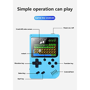 BEYOLO Retro Handheld Game Console，Portable Retro Game Console with 500 Classical FC Games，Support for Connecting TV & Two Players Portable Video GameToys Gifts for Kids Adults (Grey, 8cm2.5cm12cm)