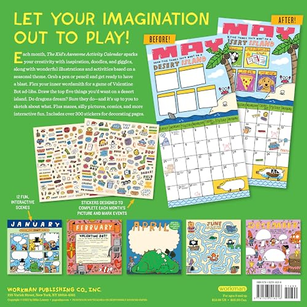 Kid's Awesome Activity Wall Calendar 2024: Includes 300+ Super Fun Stickers!