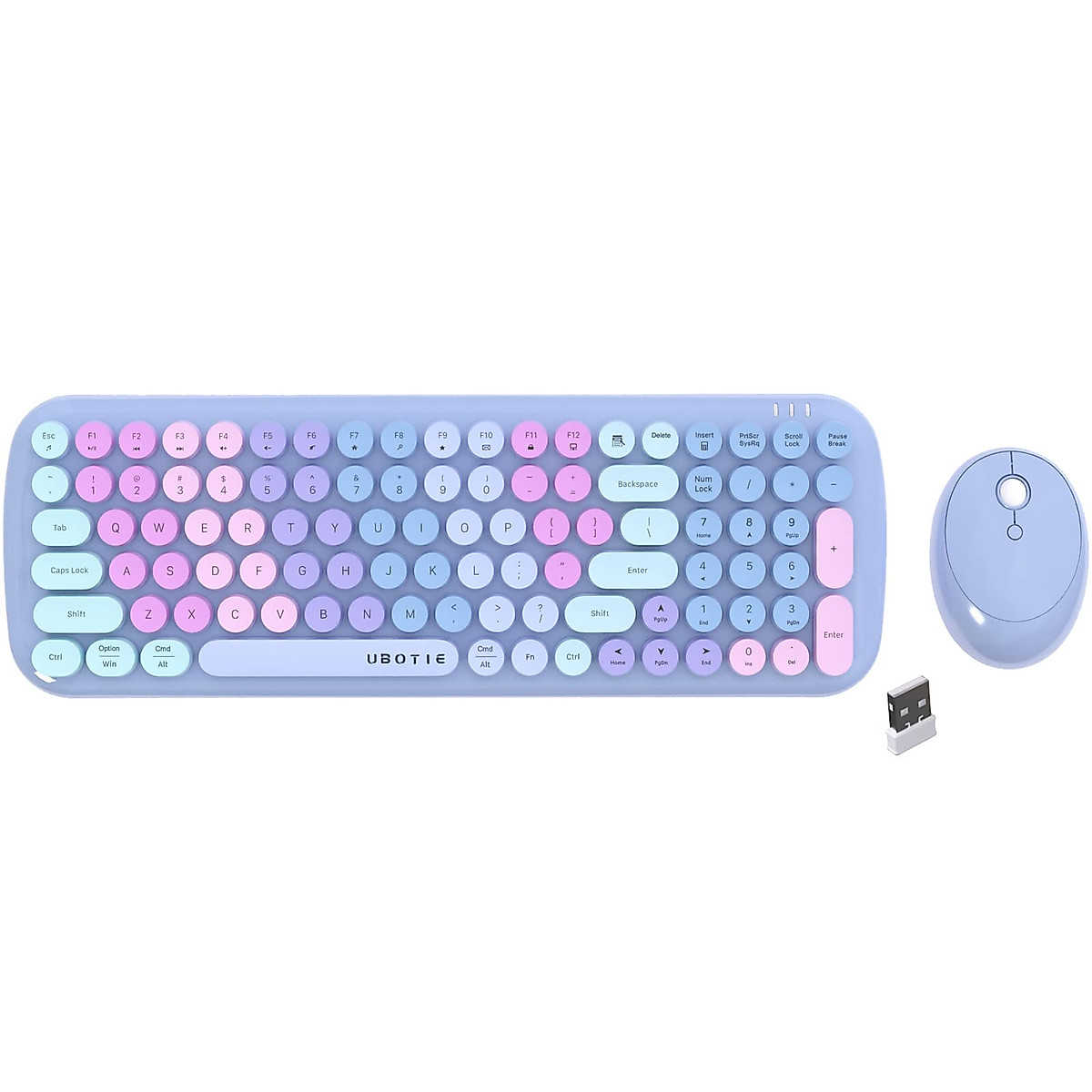 Colorful Wireless Keyboard & Mouse Combo – UBOTIE