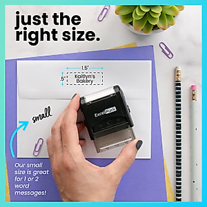 Custom Self-Inking Stamp - Up to 3 Lines - 11 Color Choices and 17 Font Choices