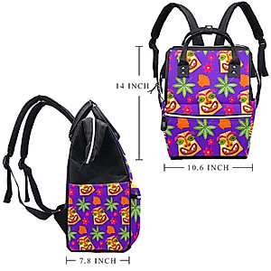 Hawaiian Alohas and Leaves Diaper Bag Backpack Baby Nappy Changing Bags Multi Function Large Capacity Travel Bag