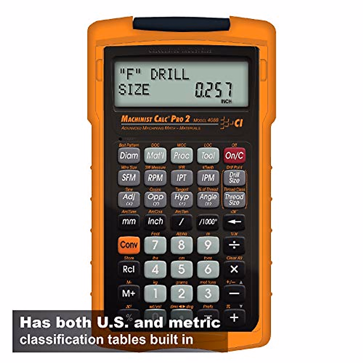 Calculated Industries 4088 Machinist Calc Pro 2 Advanced Machining Calculator | Speeds and Feeds, DOC, LOC and WOC for Materials and Tool settings | Machinists, Setters, Tool & Die Makers, Shop Owners