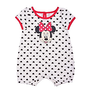 Disney Baby Minnie 3 Pack Rompers,Red/Black/White, 12 Months