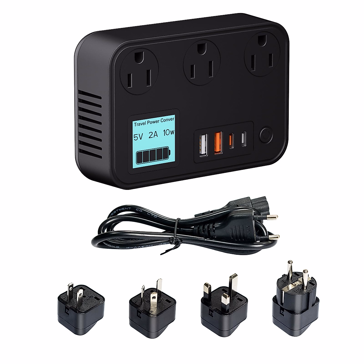 220v to 110v Converter with PD20W+QC18W+2 USB 300W Power Converter Adapter Combo Voltage Converter US to Europe UK AU Asia 180+ Countries Universal Travel Adapter F,C,G,I,A and Storage Bag Included
