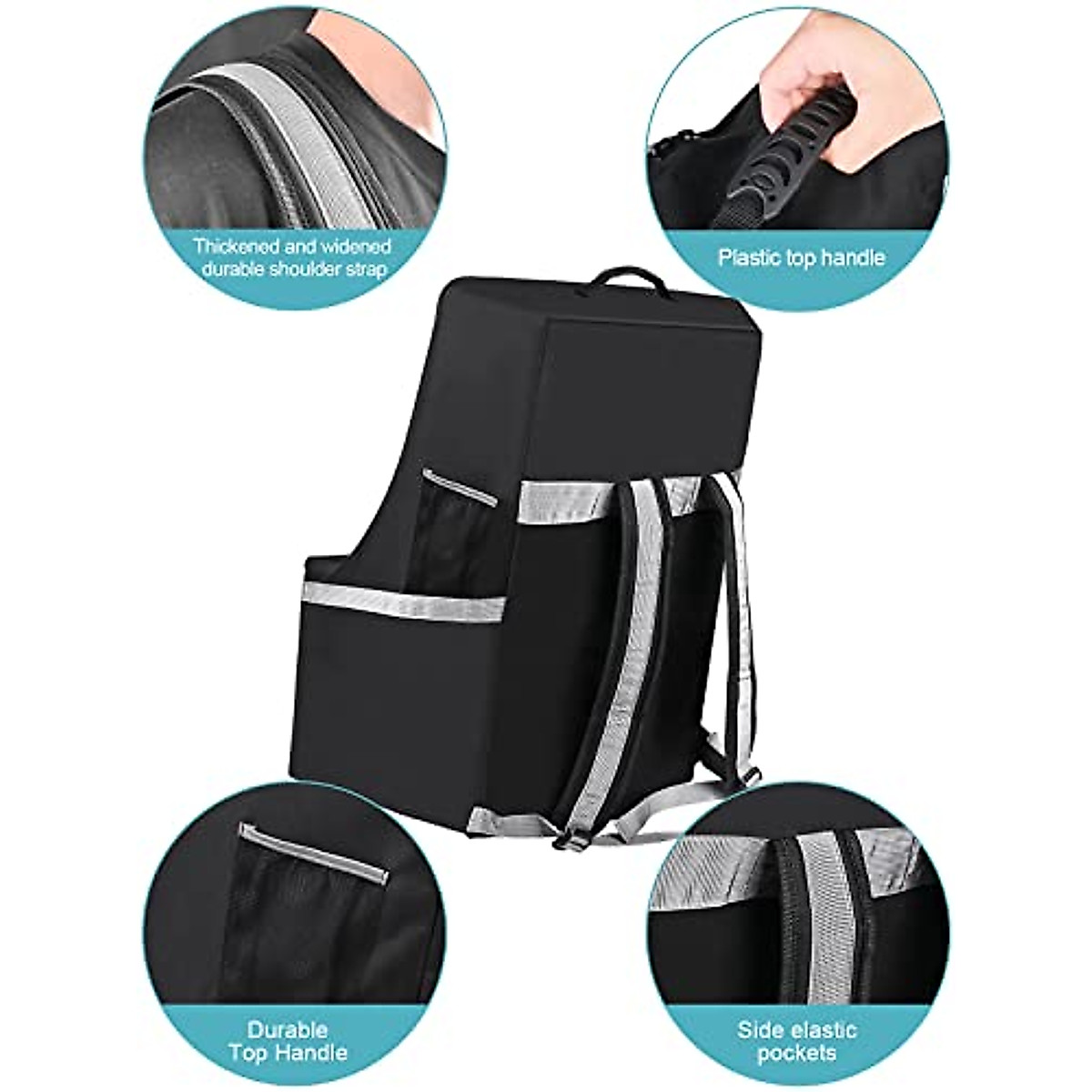 Car Seat Bags for Air Travel, Heavy Duty Carseat Travel Bag for Airplane, Gate Check Bag for Car Seats, Waterproof Large Backpack, Carseat Travel Cover - Baby/Toddler Travel Essentials for Flying