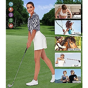 Misyula Athletic Tops for Women,Short Sleeve Quarter Zip Golf Shirts UV Protection Dry Fit Workout Top Relaxed Fit Tennis Training Jogging Performance Active Wear Outfits Zebra L