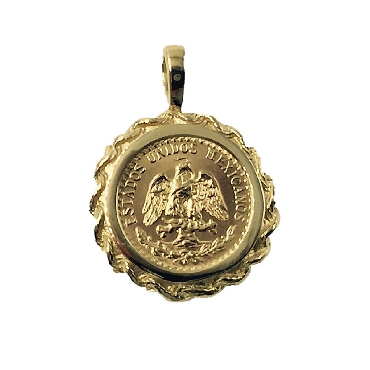 TEX 14k Yellow Gold Pendant, Dos Pesos Coin, Approx 4.3g
