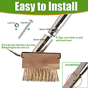 Weed Remover Manual Crevice Weeding Brush Long Handle, Crack Weeder, Stainless Steel Moss Removal Puller for Cleaning Block Paving Grout Deck Paver Patio Walkway Driveway