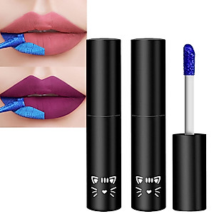 Rosarden Lip Stain Peel Off Long Lasting Waterproof - 2Pcs Matte Liquid Lipstick - Peel Off Liquid Lipstick - Peel Off Lip Stain Lip Gloss - Non Stick Cup Lip Stain Lip Makeup for Women Girl
