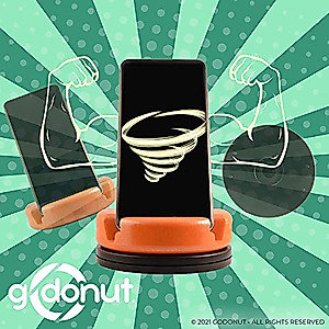 GoDonut Glazed 360 Swivel Phone Stand - Portable Mount Accessory for Travel, Nightstand or Desk- Compatible with Tablet, iPhone & Most Smartphones – Black