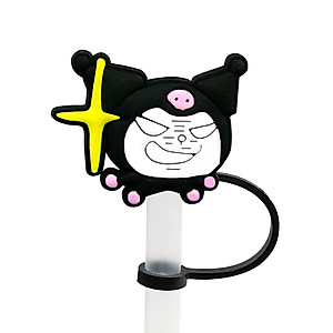 Cute Cartoon Kids Straw Tips Covers,Food Grade Reusable Silicone Straw Tip,funny Straw Covers Cap Plugs,Anti-dust Soft Straw Toppers Drinking Straw Tips Lids for 6-10 mm