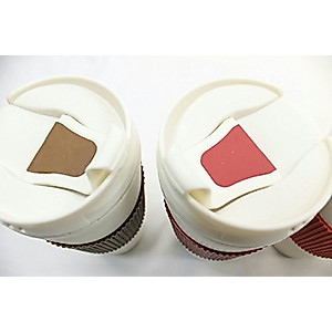 Reusable Travel Mug Hot Cold Non Slip Grip Screw Lid Flip Open Cap Prevents Leaks and Spills comes 4 in a Pack assorted colors