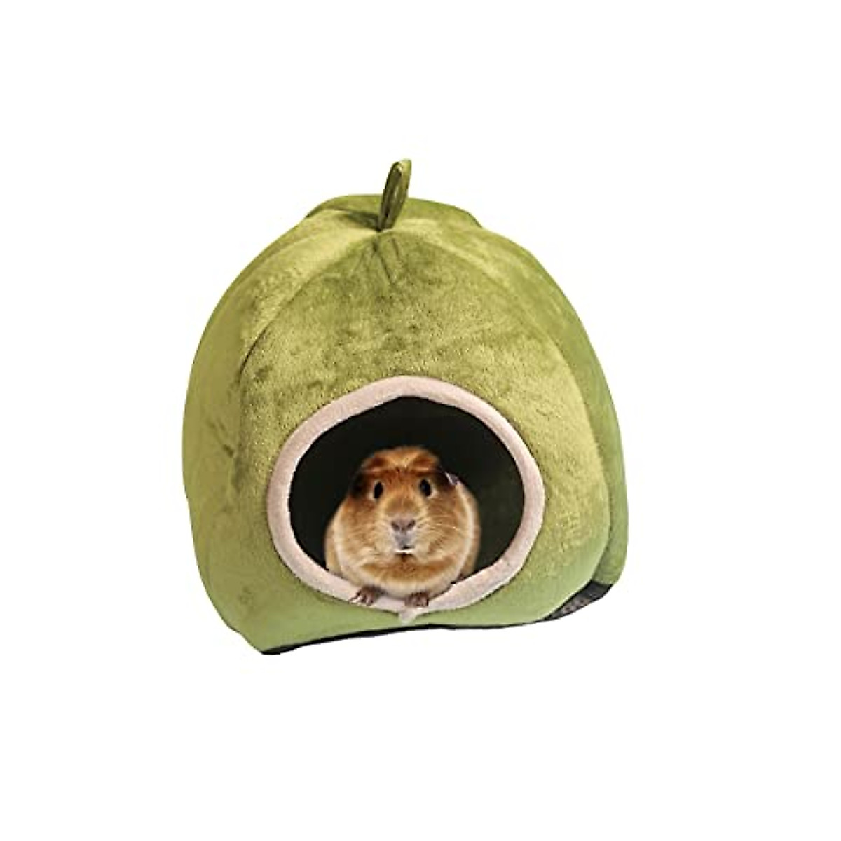 QWINEE Pet Portable Fruit House Hut Cozy Warm Sleeping Bed Hanging Nest Accessories for Hamster Guinea Pig Hedgehog Chinchilla Hamster and Small Animals Green One Size