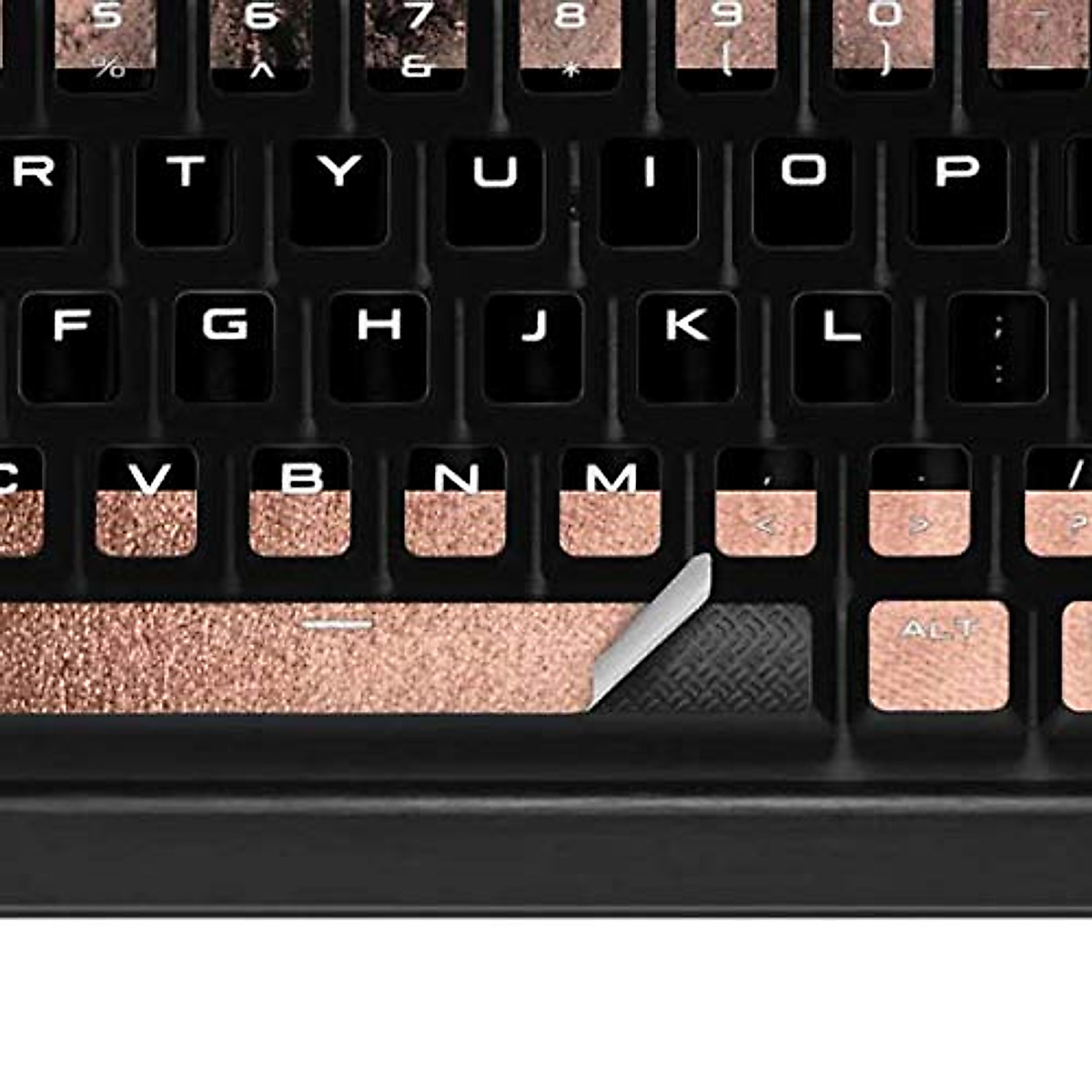 Skinit Decal Skin Compatible with K95 RGB Platinum Mechanical Gaming Keyboard - Skinit Originally Designed Rose Gold and Black Marble Design