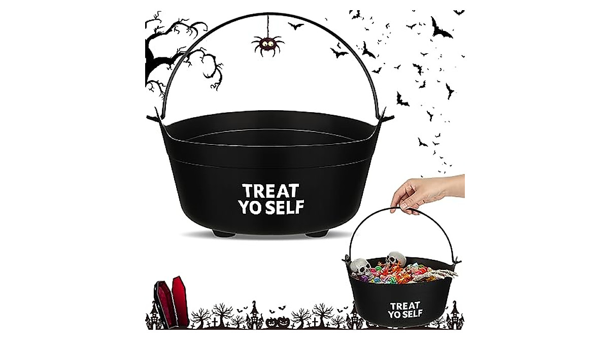 Uiifan 9 Inch Witch Cauldron for Halloween Decor