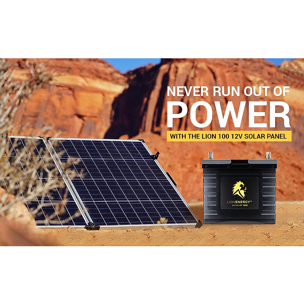 LION ENERGY- SAFARI UT 700 LiFePO4 Deep Cycle Battery - 56Ah 12v with 716WH and a Built-In BMS - 3500+ Deep Cycle Rechargeable Battery - Perfect for RV/Camper, Marine, Overland/Van