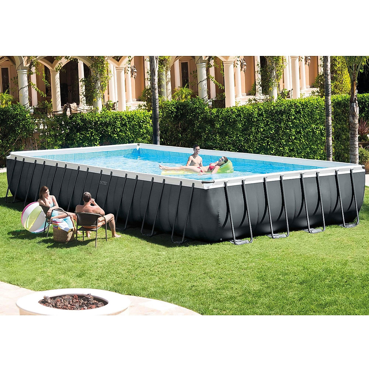 32 ft. x 16 ft. x 52 in. Ultra XTR Rectangular Above Ground Hard Side Swimming Pool Set, Gray