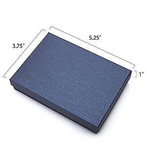 MESHA Cardboard Jewelry Boxes, 5.25x3.75x1 Cotton Filled Jewelry Gift Box with Lid, Jewelry Boxes for Small Business, Packing, Shipping, Necklace, Earring, Bracelet, Blue, Pack of 20 Jewelry Boxes