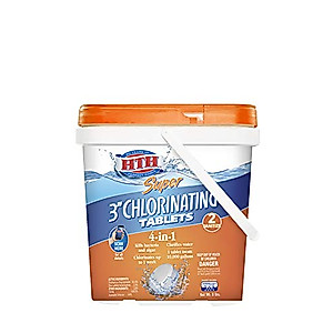 HTH 42037 Super 3" Chlorinating Tablets Swimming Pool Chlorine, 8 lbs