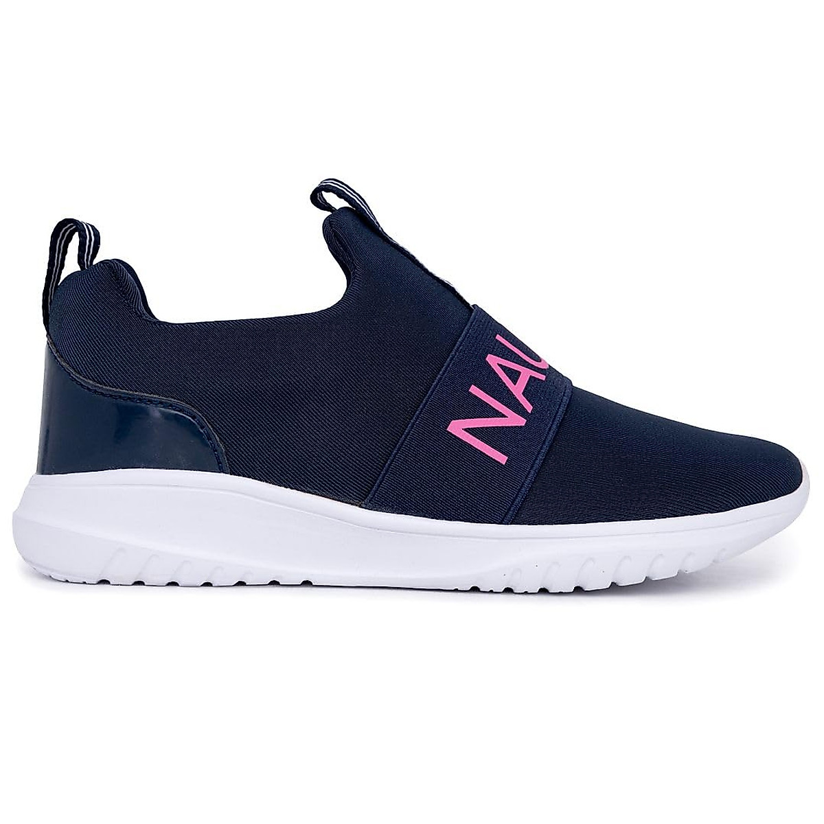 Nautica Kids Youth Athletic Fashion Sneaker Running Tennis Shoe Slip On- Boy - Girl Little Kid Big Kid-Canvey Youth-Navy Pink Size-2