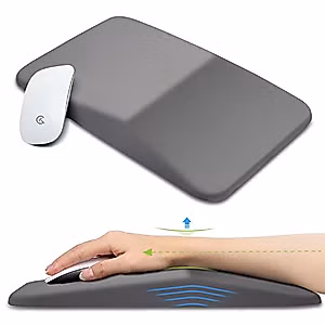 KUOSGM Large Ergonomic Mouse Pad Wrist Support, Carpal Tunnel Pain Relief Mousepad Wrist Rest, Wrist Pad for Mouse with Gel Memory Foam for Computer & Wireless Mouse(Grey, 13x8 inch)