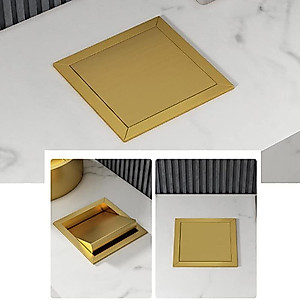 zktoermn Trash Cans Lids, 304 Stainless Steel Trash Grommet Flap Lid, 360 ° Rotation Flush Recessed Trash Can Lid Waste Chute Cover XJJUN (Color : Gold, Size : 22cm)