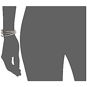 NINE WEST Women's Classics Silvertone Stretch Bangle Bracelet 3 Piece Set