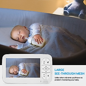 Giggling Star Crib Tent to Keep Baby from Climbing Out, Pack n Play Tent with Toy Pouch, Breathable & See-Through, Keeps Cats Out, Protects from Mosquito Biting, Safe Crib Net to Keep Baby in