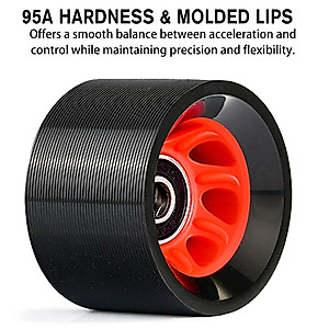 TOBWOLF 8 Pack 58mm x 39mm, 95A, Indoor Quad Roller Skate Wheels for Roller Derby Speed Skating, Artistic, Jam, Rink & Rhythm Skates, PU Wear-Resistant Wheels Double-Row Roller Skates Accessories