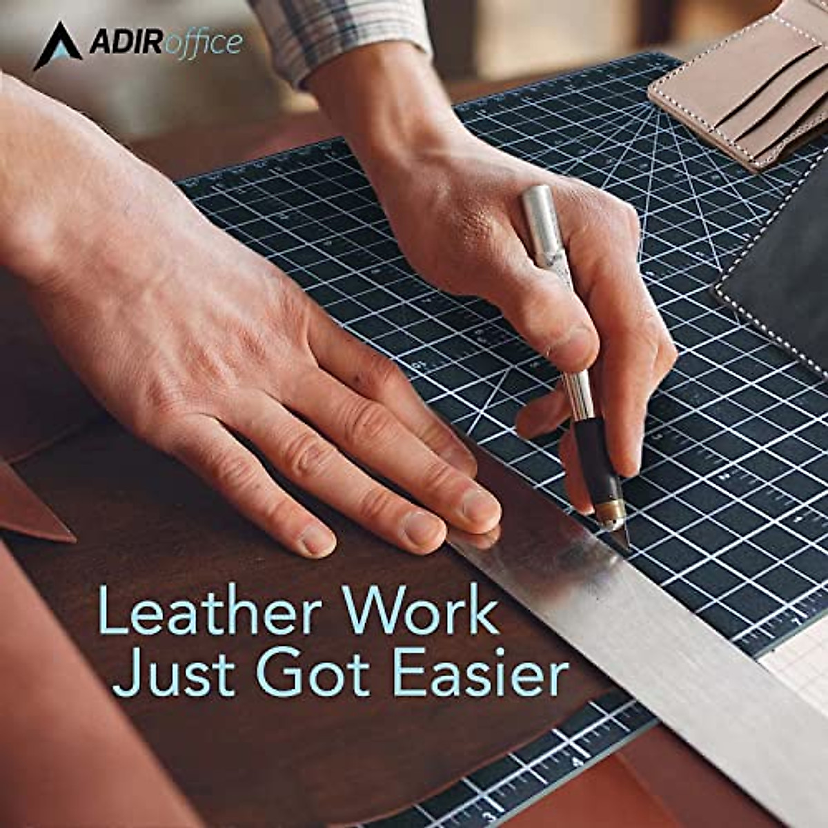 Adir Corp. Self Healing Cutting Mat - 18x24 Inches, 5 Layers Double Sided Cutting Mat for Crafts - Reversible Non-Slip Cutting Pad with Grid
