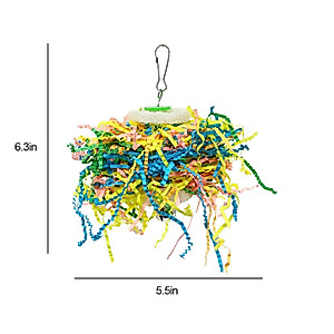 EBaokuup Bird Parrots Shredding Toys Parakeet Chewing Toys Bird Loofah Toys Parrot Cage Shredder Toys Bird Foraging Hanging Toys Bird Accessories for Parrots Lovebird Cockatiel Conure African Grey