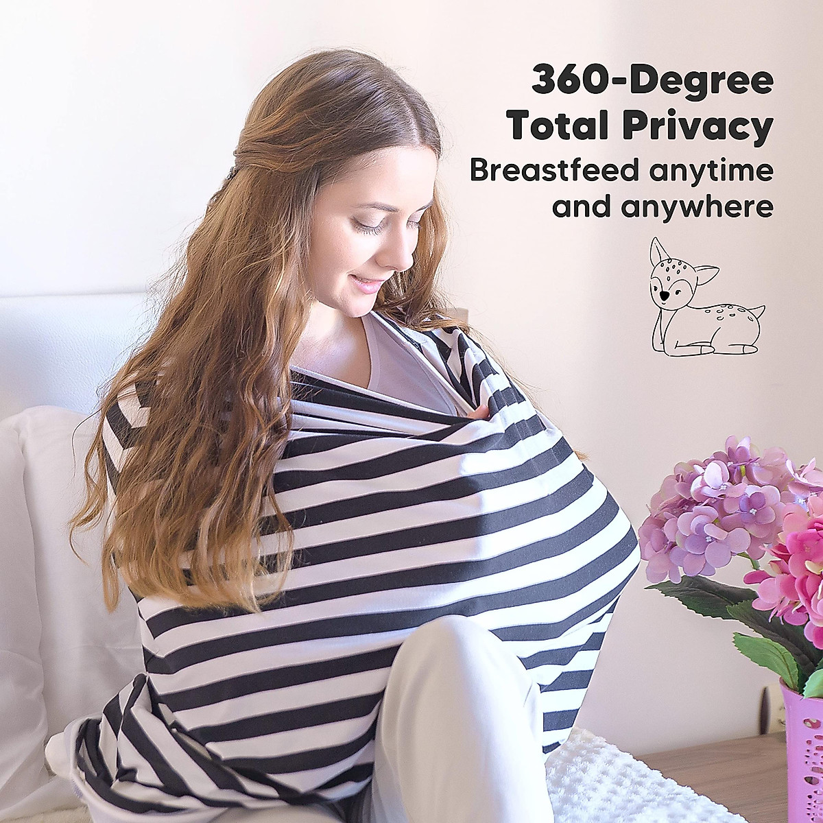 KeaBabies Car Seat Covers for Babies and Baby Wrap Carrier - Nursing Cover, Baby Car Seat Cover - All in 1 Original Breathable Baby Sling - Nursing Covers for Breastfeeding - Carseat Cover Girls