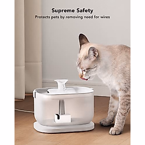PETLIBRO Cat Water Fountain with Wireless Pump, 2.5L/84oz Dockstream Automatic Pet Water Fountain, Easy to Clean & Assemble, BPA-Free Cat Fountain Water Bowl, Dog Water Dispenser with Two Flow Modes