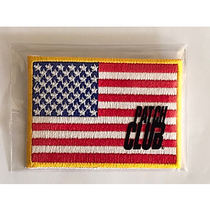 PatchClub American Flag Patch Premium Embroidered, 3.5in - Gold Border - US Flag Patch, United States of America Military Uniform Iron On/Sew On