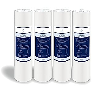 Hydraira 4-Pack 10 Micron 9.87” x 2.5” Sediment Water Filter Replacement Cartridge for Any Standard RO unit | Whole House RO System | Whole House Sediment Filtration CG9870010