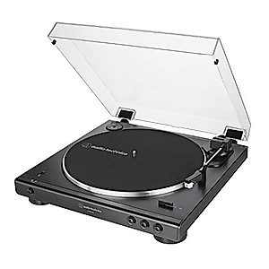 Audio-Technica AT-LP60XBT-BK Fully Automatic Bluetooth Belt-Drive Stereo Turntable, Black, Hi-Fi, 2 Speed, Dust Cover, Anti-Resonance, Die-cast Aluminum Platter