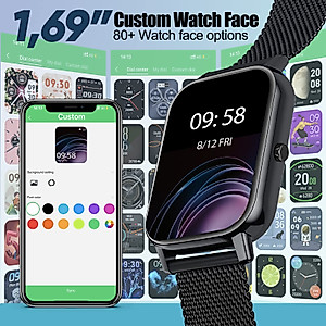 FACOI Smart Watch for iPhone Compatible - 2023 Smart Watch Answer Make Call for Android Phones for Women Men, Heart Rate Blood Oxygen SpO2 Sleep Fitness Watch Tracker Compatible Android iOS Phones