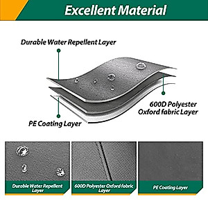 Patio Watcher 100% Waterproof Patio Lounge Chair Cover, Durable Outdoor Lawn Patio Furniture Covers - Grey -Medium-25.5" L x 25.5" D x 34.0" H-2Pack