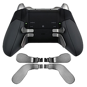2 Pair Metal Stainless Steel Paddles Hair Trigger Locks Parts for Xbox One Elite Controller (Silver)