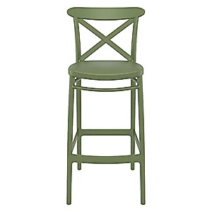Compamia Cross Indoor Outdoor Bar Stool Olive Green (Set of 2)