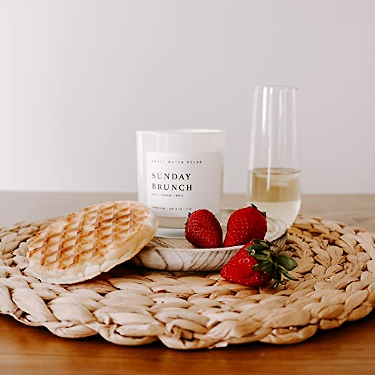 Sweet Water Decor Sunday Brunch Candle | Apple, Bourbon, Vanilla & Maple, Breakfast Scented Soy Wax Candle for Home | 11oz White Jar, 50+ Hour Burn Time, Made in The USA