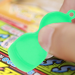 Luxshiny Ticket Scratcher Keychains, 5pcs Small Scraper Tools Scoop Shape Scratcher Keyring For Tickets Stickers Labels Films Sublimation