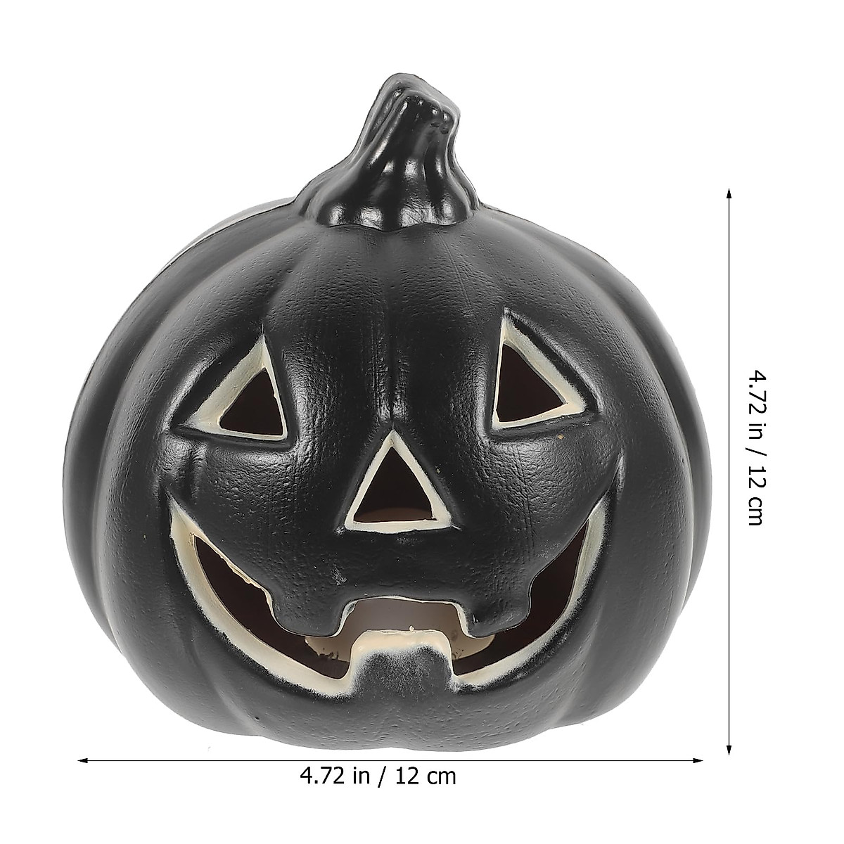Uonlytech Halloween Pumpkin Lights Battery Operated Black Jack-o-Lantern Light Flameless Candles Pumpkin Lamp Decoration for Halloween Party Favor Decoration (Without Batteries)