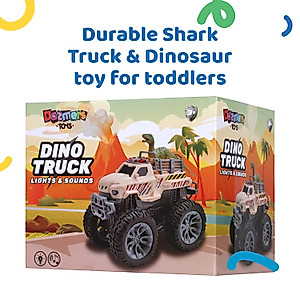 Dazmers Dinosaur Transport Monster Trucks Carrier with Lights and Sounds, Dino Truck Transporter Vehicle Toy, Jurassic Park Toys, Dinosaur Trucks for Boys 3 to 5 Years,