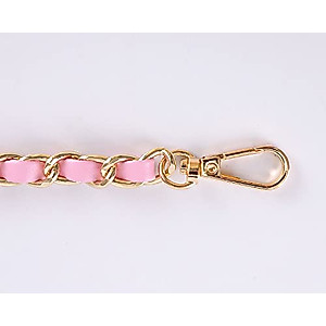 VanEnjoy Purse Chain Strap with Tassel - Microfiber Leather - Replacement for Shoulder Crossbody Straps for Handbag (Pink-Gold Chain with Tassel)