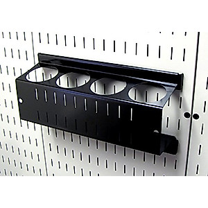 Wall Control Pegboard Spray Can Holder Bracket and Aerosol Can Organizer for Wall Control Pegboard and Slotted Tool Board – Black