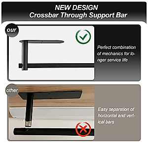 YUBEYI Paper Towel Holder, 2024 New Upgraded Under Cabinet Paper Towel Holder, Self Adhesive Wall Mount Towel Holder for Kitchen, Bathroom, RV, Sink, Glass, Toilet Paper Holder 13 inch, Matte Black